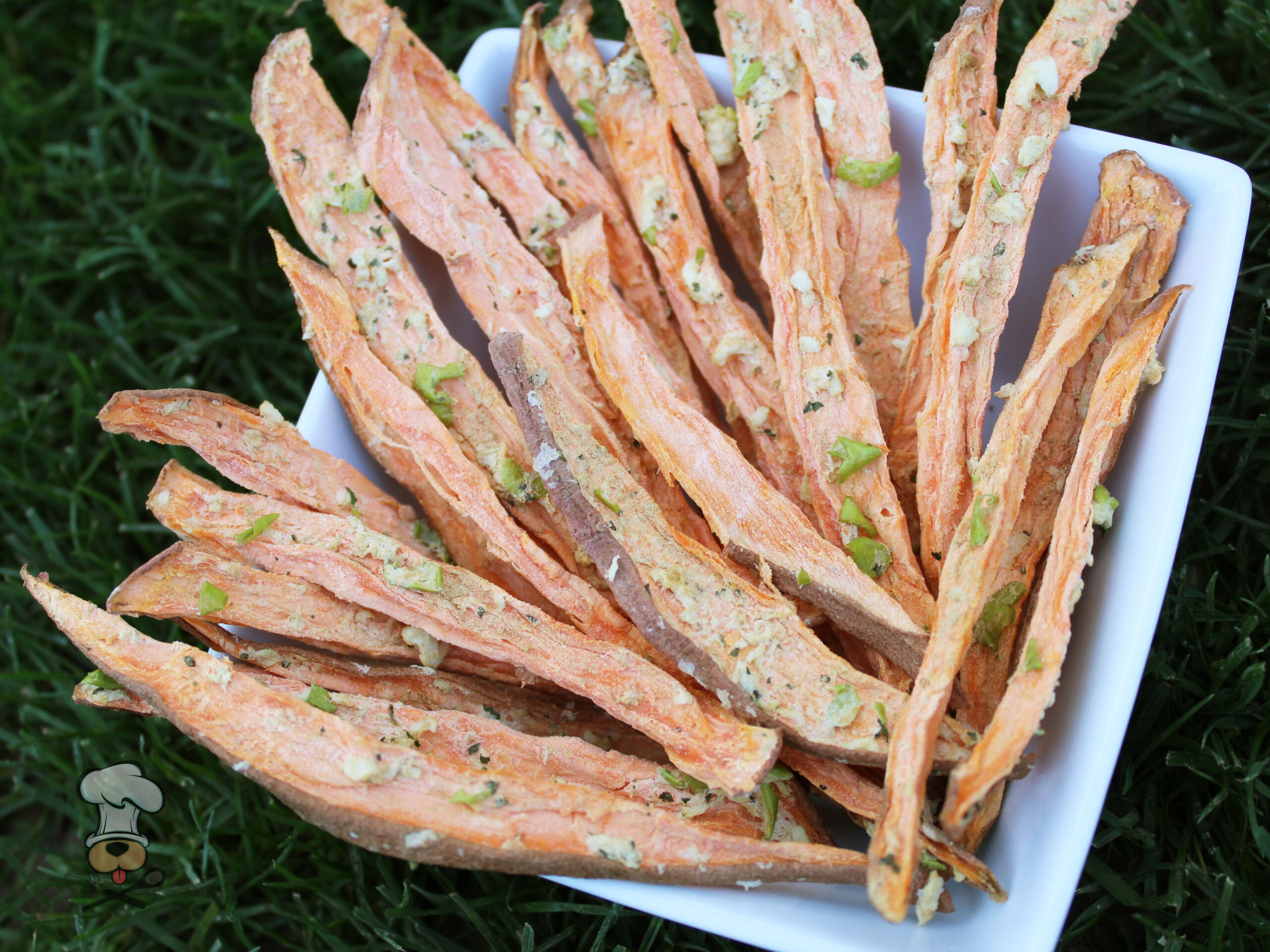 apple mint sweet potato chews - Doggy Dessert Chef