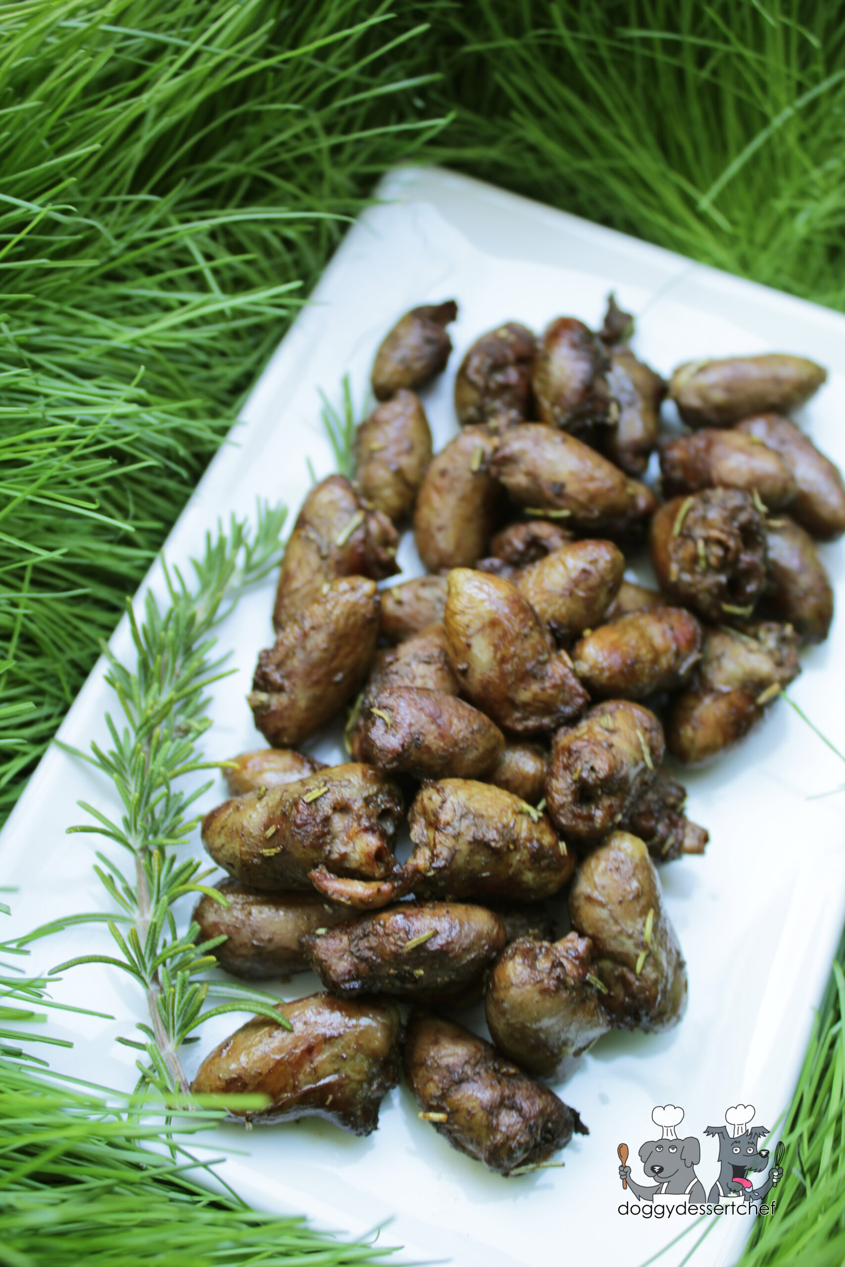 Air-Fried Rosemary Chicken Hearts - Doggy Dessert Chef
