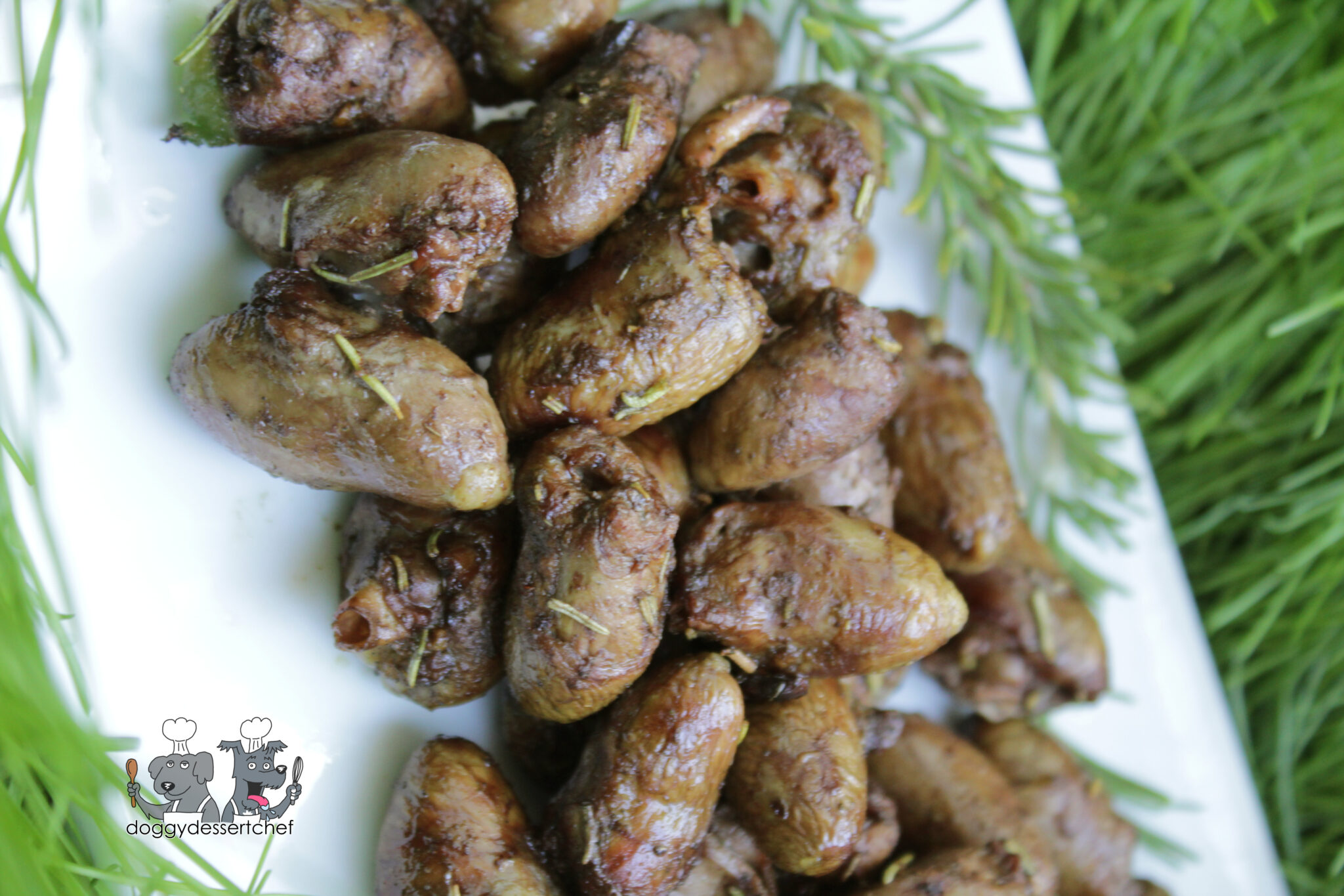 Air-Fried Rosemary Chicken Hearts - Doggy Dessert Chef